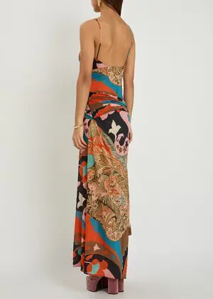 Etro Printed Mesh-jersey Maxi Dress
