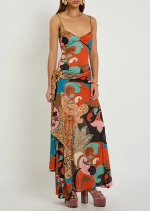 Etro Printed Mesh-jersey Maxi Dress