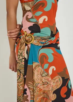 Etro Printed Mesh-jersey Maxi Dress