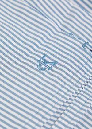 Calvin Klein Logo-embroidered Striped Seersucker Swim Shorts - Blue