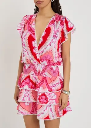 Melissa Odabash Printed Woven Mini Dress - Pink