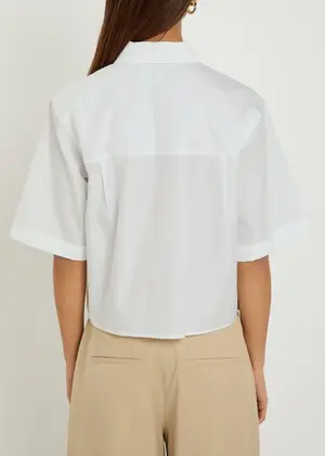 Vince Scalloped Cotton Shirt - White
