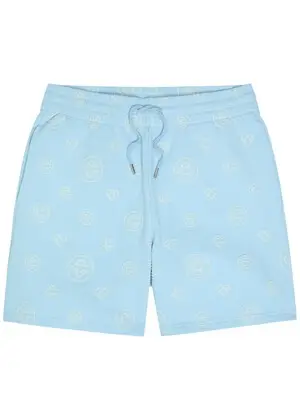 Casablanca Logo-monogrammed Cotton Shorts - Light Blue