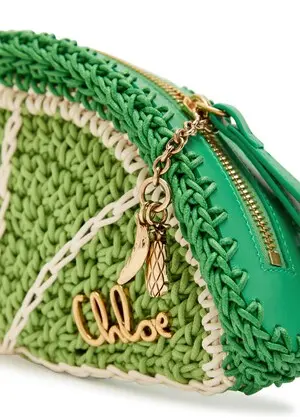 Chloé Braided Waxed Cord Clutch - Green