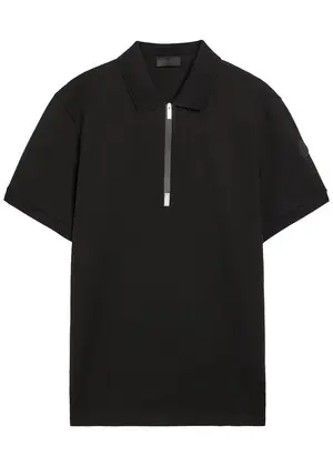 Moncler Half-zip Piqué Cotton Shirt - Black