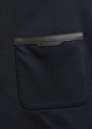 Moncler Cotton-blend Sweatshirt With Patch Pocket - Navy