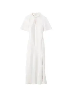 Claudie Pierlot Ruffled Keyhole Midi Dress - White