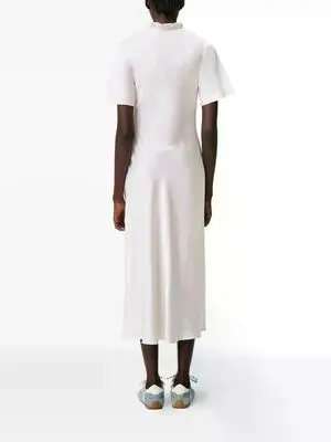 Claudie Pierlot Ruffled Keyhole Midi Dress - White