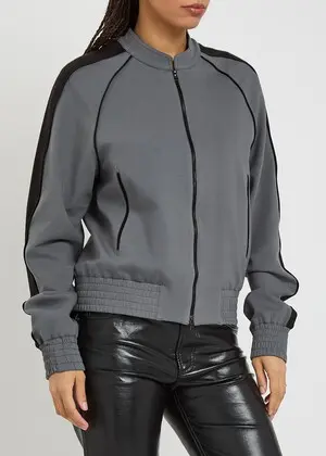 AARON ESH Panelled Jersey Varsity Zip-up Jacket