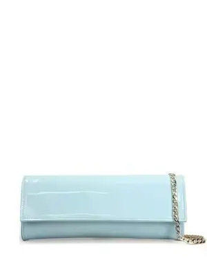 CASTAGNA Patent-finish Clutch With Chain Strap - Blue