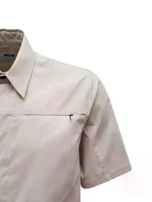 MSGM Zip-pocket Logo-print Cotton Shirt