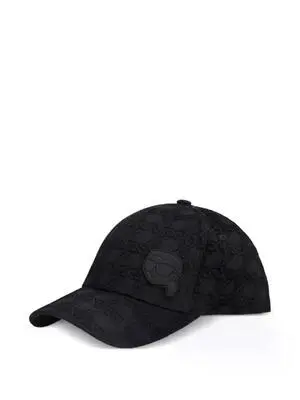 Karl Lagerfeld Monogram Pattern Cap - Black