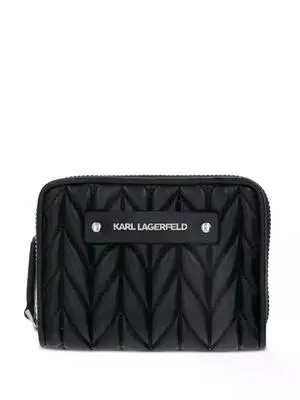 Karl Lagerfeld Quilted Logo-plaque Wallet - Black