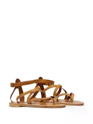 K.JACQUES Epicure Multi-strap Leather Flat Sandals - Neutrals