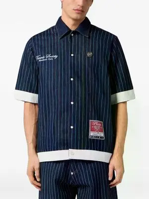 Philipp Plein Shortsleeve Denim Overshirt Tennis