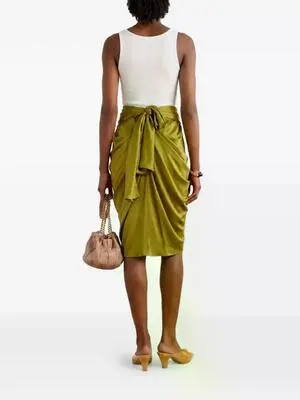 Chloé Knotted Draped Midi Skirt - Green