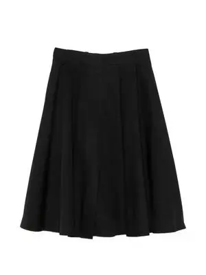 NUDE Pleated A-line Midi Skirt