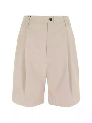 SAVE THE DUCK Pleated Elasticated-waist Shorts - Neutrals