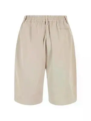 SAVE THE DUCK Pleated Elasticated-waist Shorts - Neutrals