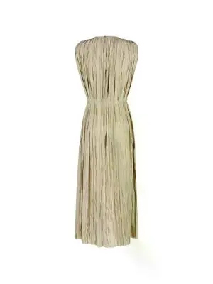 ROBERTO COLLINA Pleated Drawstring Midi Dress - Neutrals