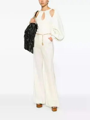 Chloé Pressed-crease Flared Trousers - Neutrals