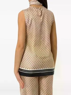 Max Mara Geometric-print Silk Top