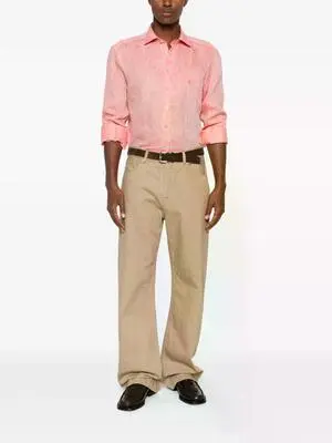 Etro Pegaso-embroidered Slub-texture Shirt