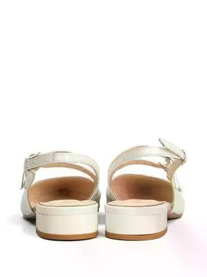 ANNA F. Patent-finish Slingback Flat Pumps