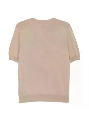 BALLANTYNE Fine Knit Short Sleeve T-shirt - Neutrals