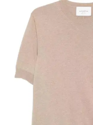 BALLANTYNE Fine Knit Short Sleeve T-shirt - Neutrals