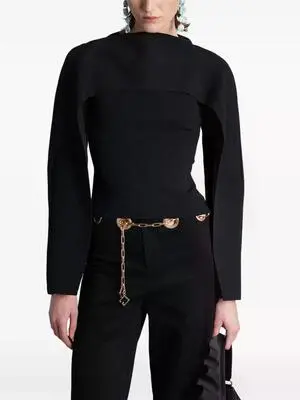 Cult Gaia Alka Cape-overlay Blouse - Black