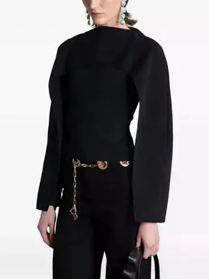Cult Gaia Alka Cape-overlay Blouse - Black
