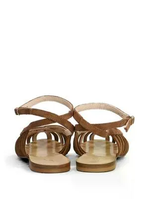 ANNA F. Cage-strap Suede Sandals - Brown