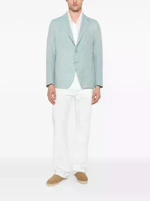 Tagliatore Herringbone-pattern Blazer - Blue