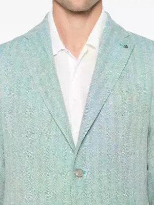 Tagliatore Herringbone-pattern Blazer - Blue
