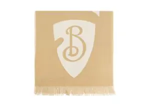 Burberry Mu Text Logo Wool Scarf