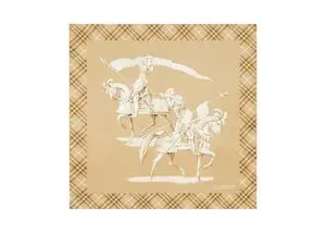 Burberry Short Sleeve Horseman Silk Scarf - Olive