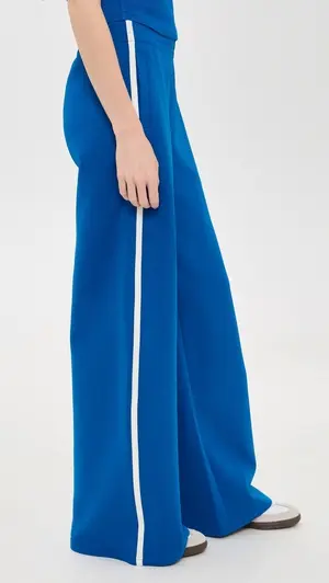 PERFECTWHITETEE Wide Leg Stretch Jersey Pants - Cobalt
