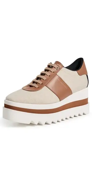 Stella McCartney Salt And Pepper Canvas Platform Sneakers - Ecru