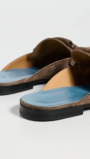 Marni Sabot Suede Loafers - Chocolate
