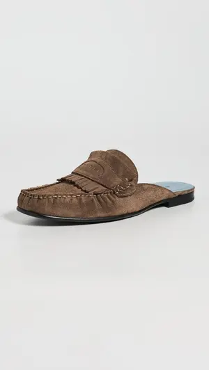 Marni Sabot Suede Loafers - Chocolate