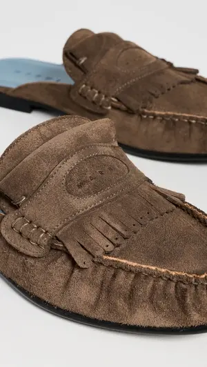 Marni Sabot Suede Loafers - Chocolate