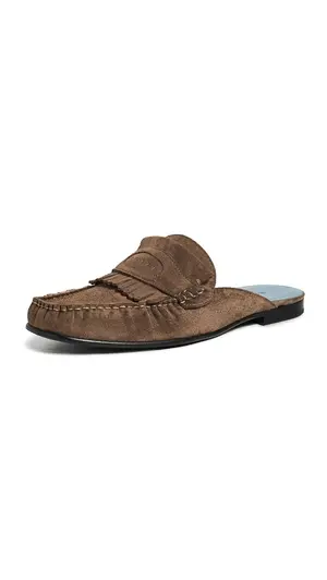 Marni Sabot Suede Loafers - Chocolate