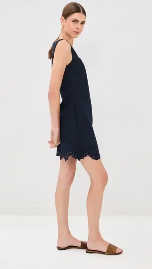 Veronica Beard Shanice Mini Dress With Scalloped Trim