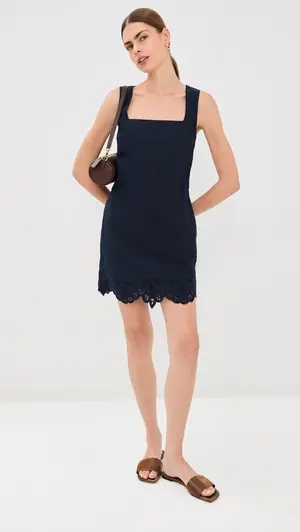 Veronica Beard Shanice Mini Dress With Scalloped Trim