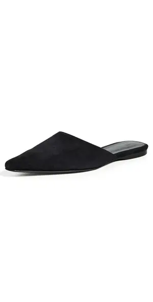Women's Black Flat Mules Clogs