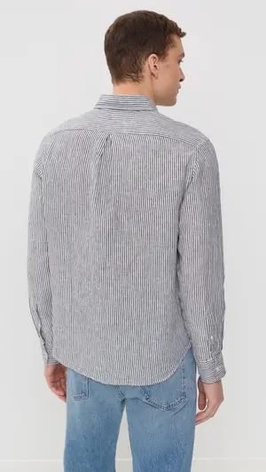 ALEX CRANE Linen Playa Shirt - Lines