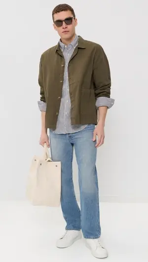 ALEX CRANE Linen Playa Shirt - Lines