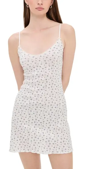 COUCOU Cami Slip Dress With Floral Print