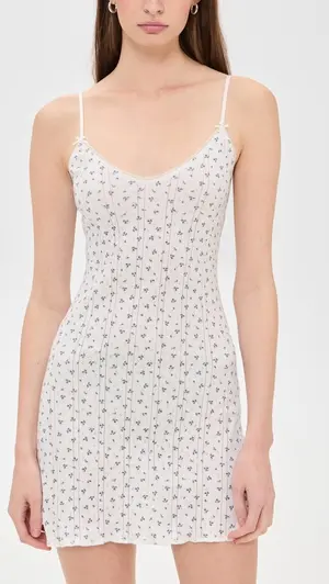 COUCOU Cami Slip Dress With Floral Print